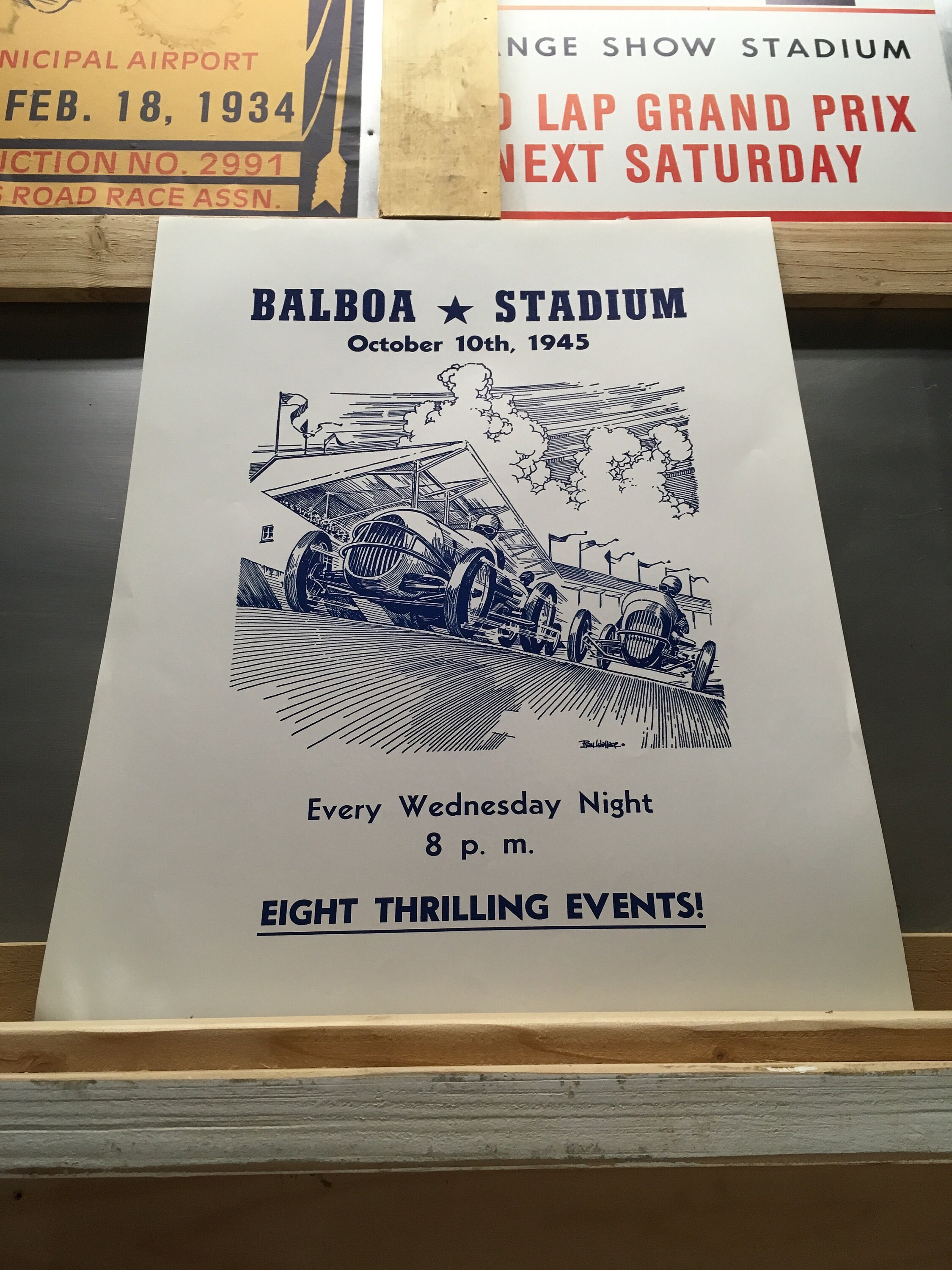 1945 Balboa Stadium Midget Racing San Diego CA Reproduction Poster ...