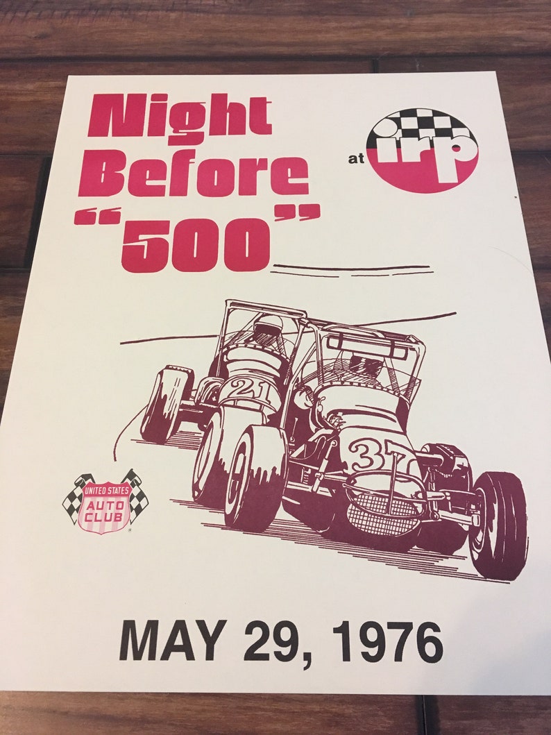 1976 Indy Raceway Park Sprint Car Racing IRP Reproduction Poster Print ...