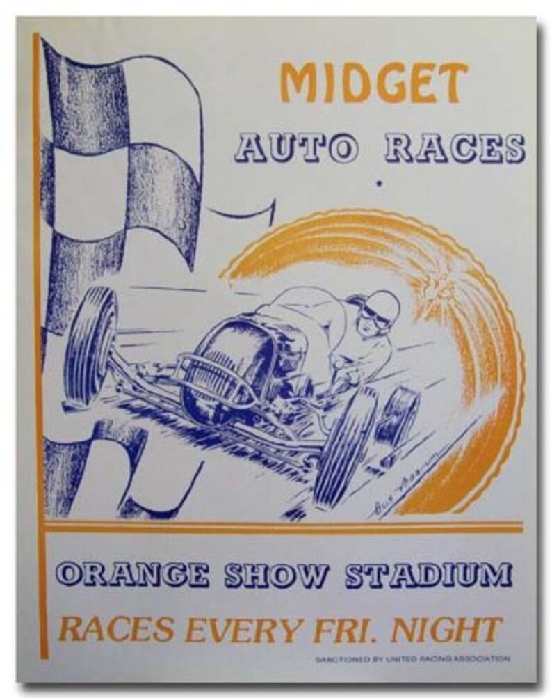 1948 Orange Show Stadium Midget Racing Reproduction Poster Print - Etsy