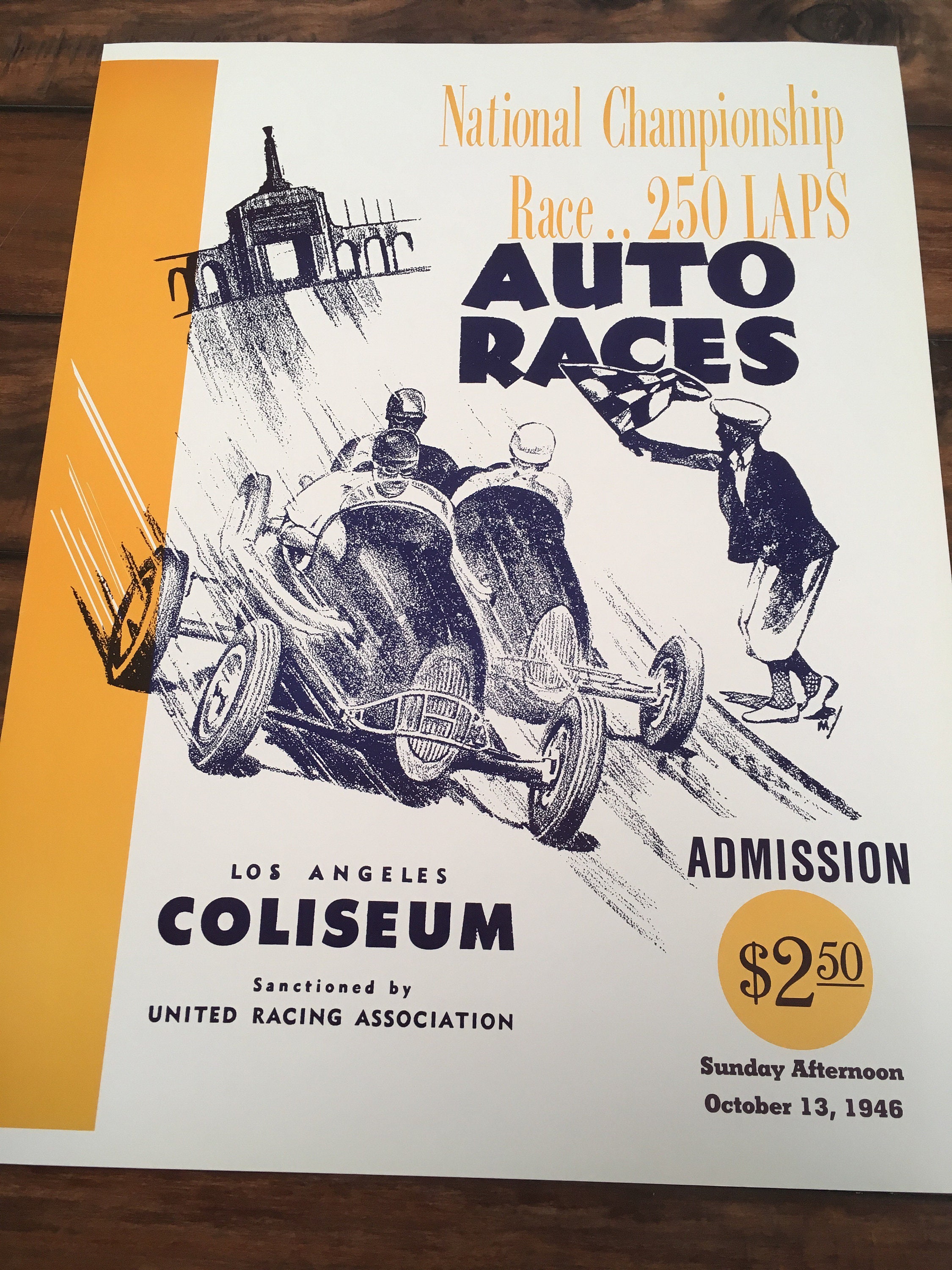 1946 Los Angeles Coliseum Midget Racing Reproduction Poster Print - Etsy