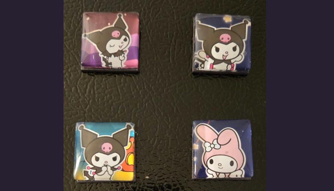 Kuromi and My Melody (hello Kitty and Friends) 1" X 1" Glass Magnets - Etsy