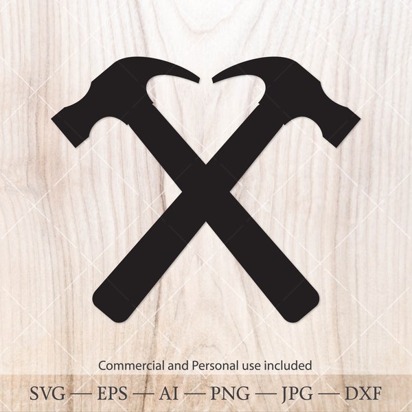 Crossed Hammers Svg - Etsy