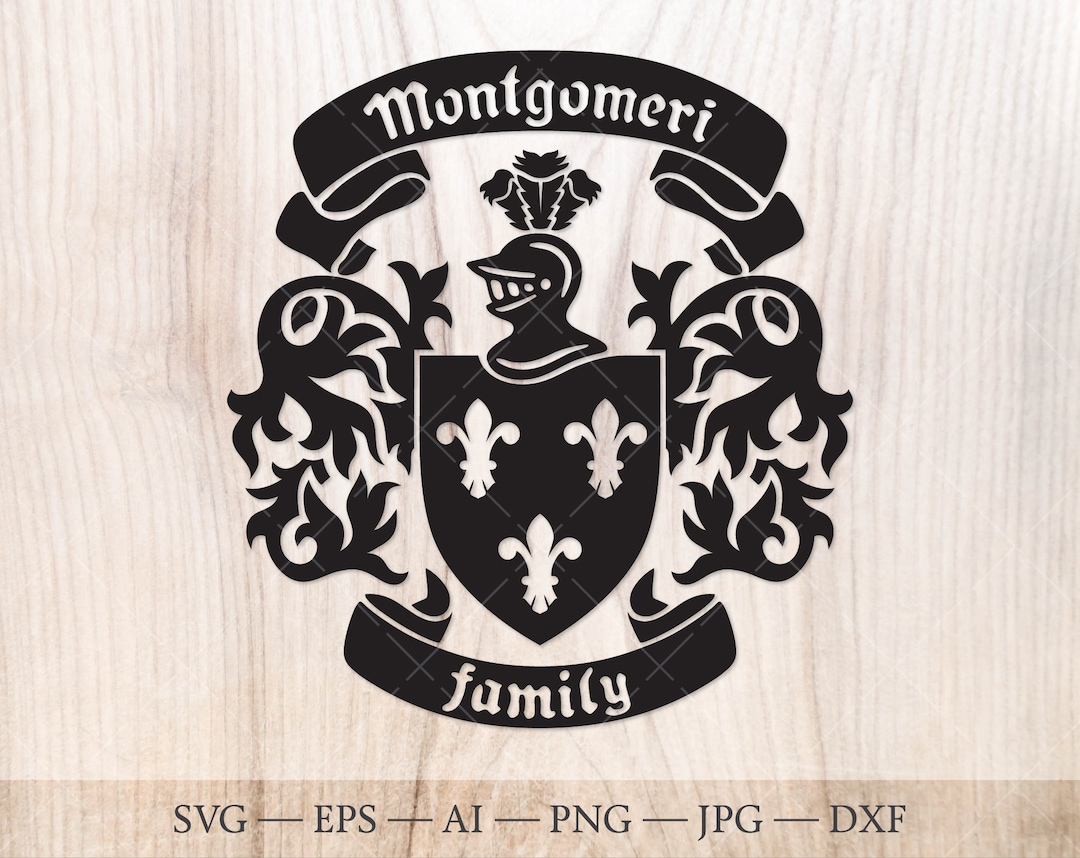Montgomery Family Crest. Coat of Arms Svg. Heraldic Shield With Three ...