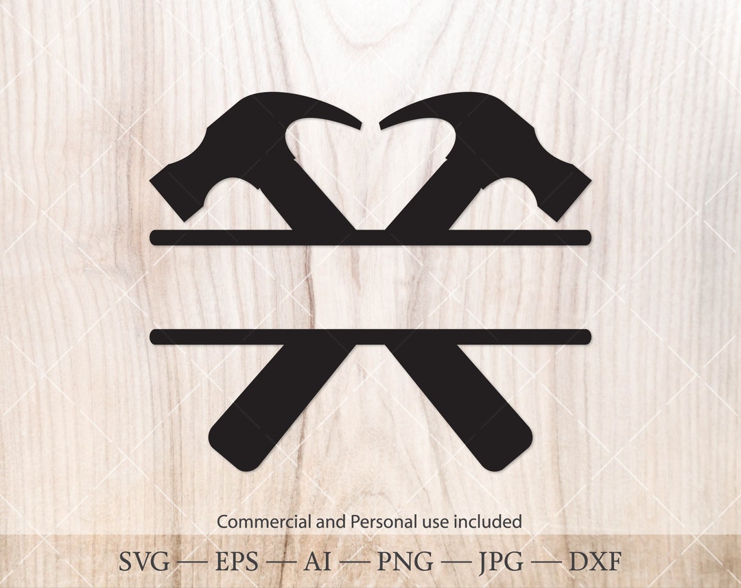 Crossed Hammers Split Monogram SVG. Repair Tools Monogram Svg ...