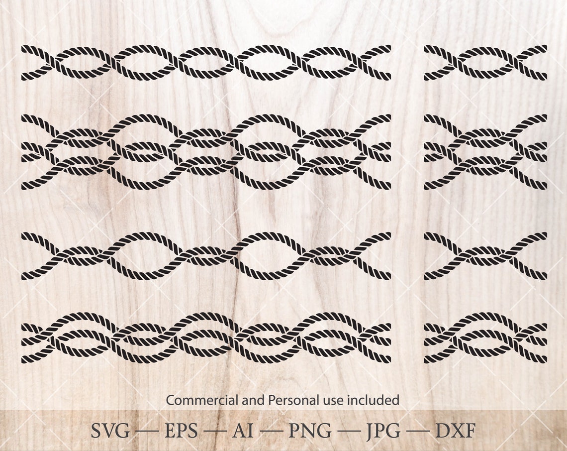 Nautical Rope Borders SVG Bundle. Seamless Ornament | Etsy