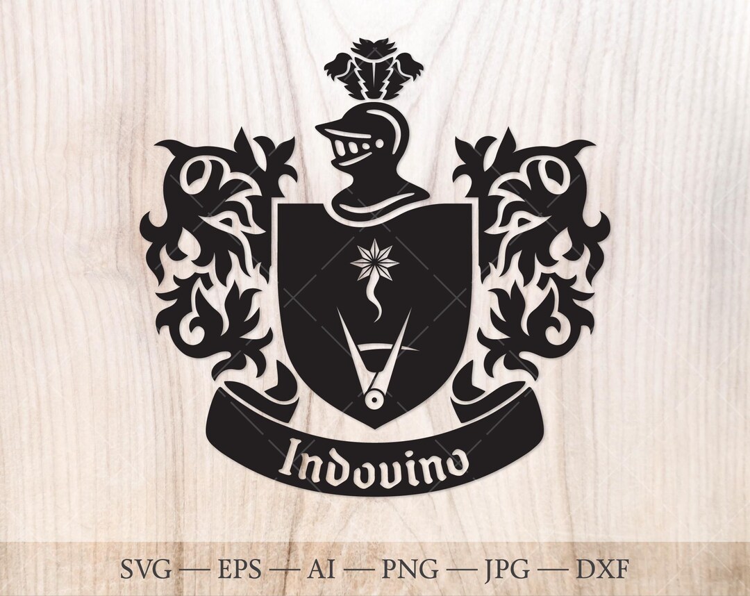 Indovino Family Crest SVG. Coat of Arms Svg. Heraldic Shield With a ...