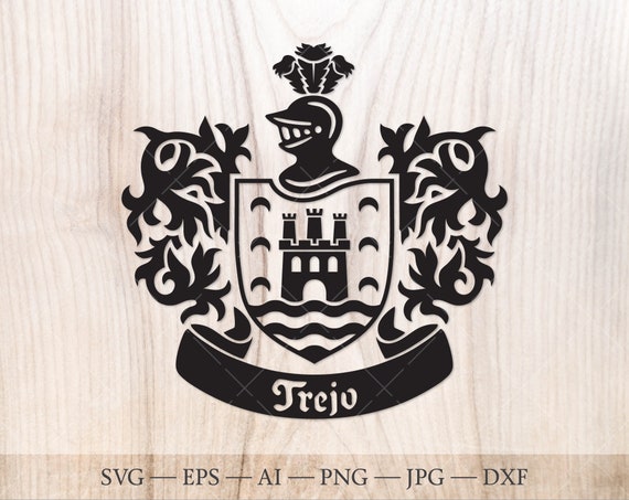 Trejo Family Crest SVG. Coat of Arms Svg. Heraldic Shield With - Etsy ...
