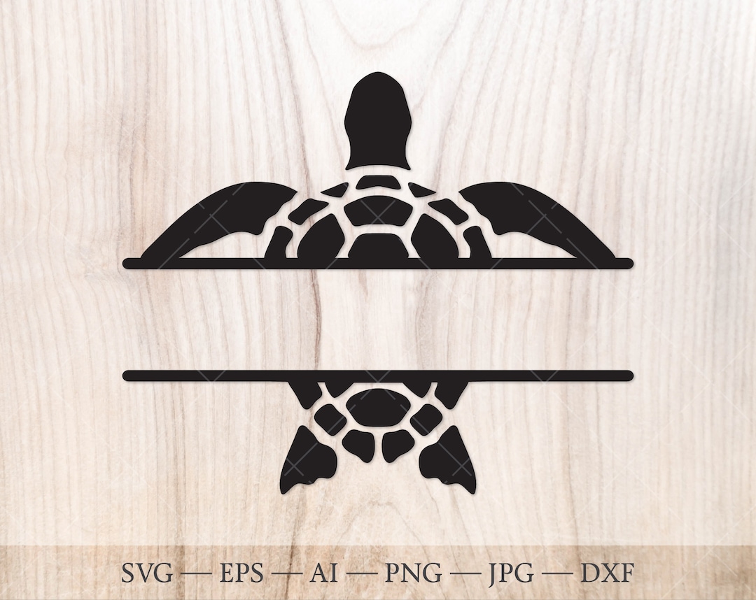 Sea Turtle Monogram SVG, Turtle Silhoutte Split Monogram Svg, Name ...