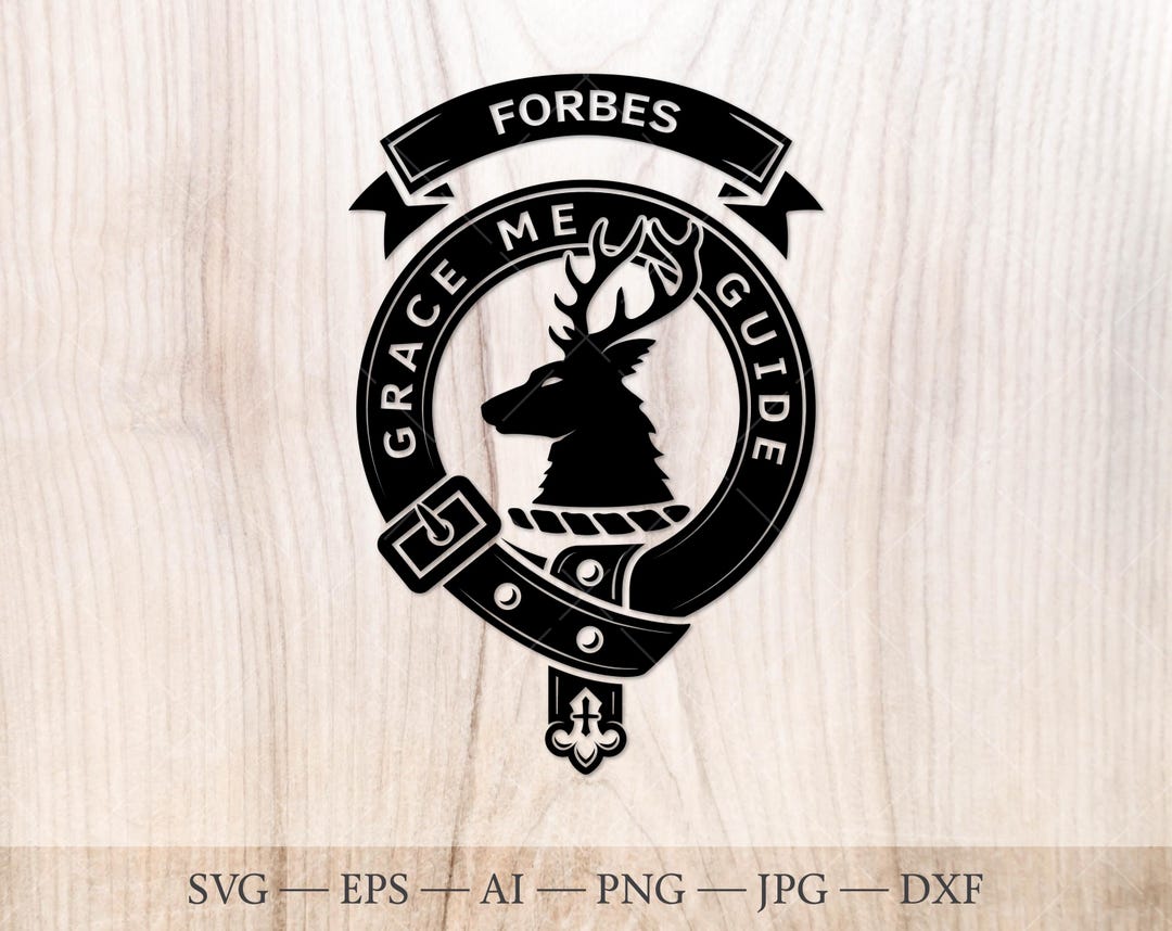 Forbes Crest SVG, Scottish Clan Badge, Heraldic Coat of Arms (digital ...