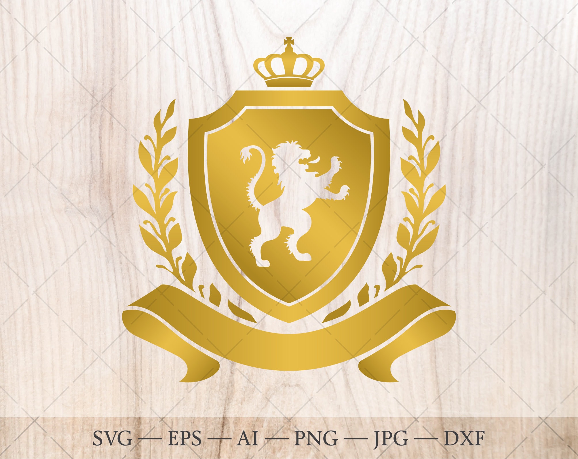 Lion Crest Symbol Gold