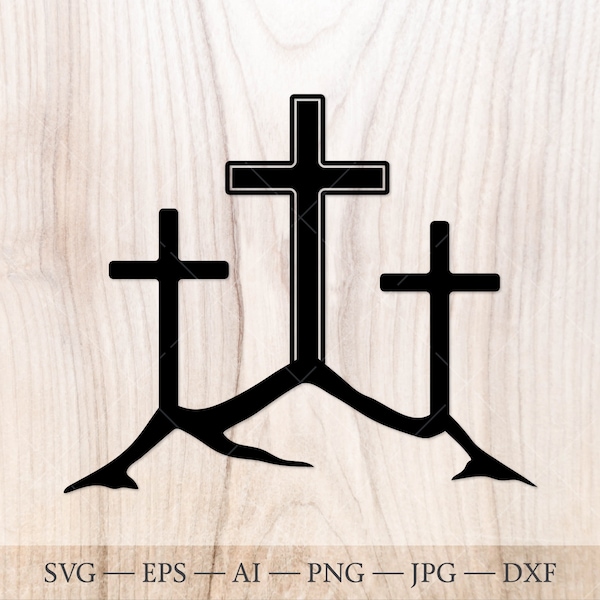 3 Crosses on a Hill Svg - Etsy
