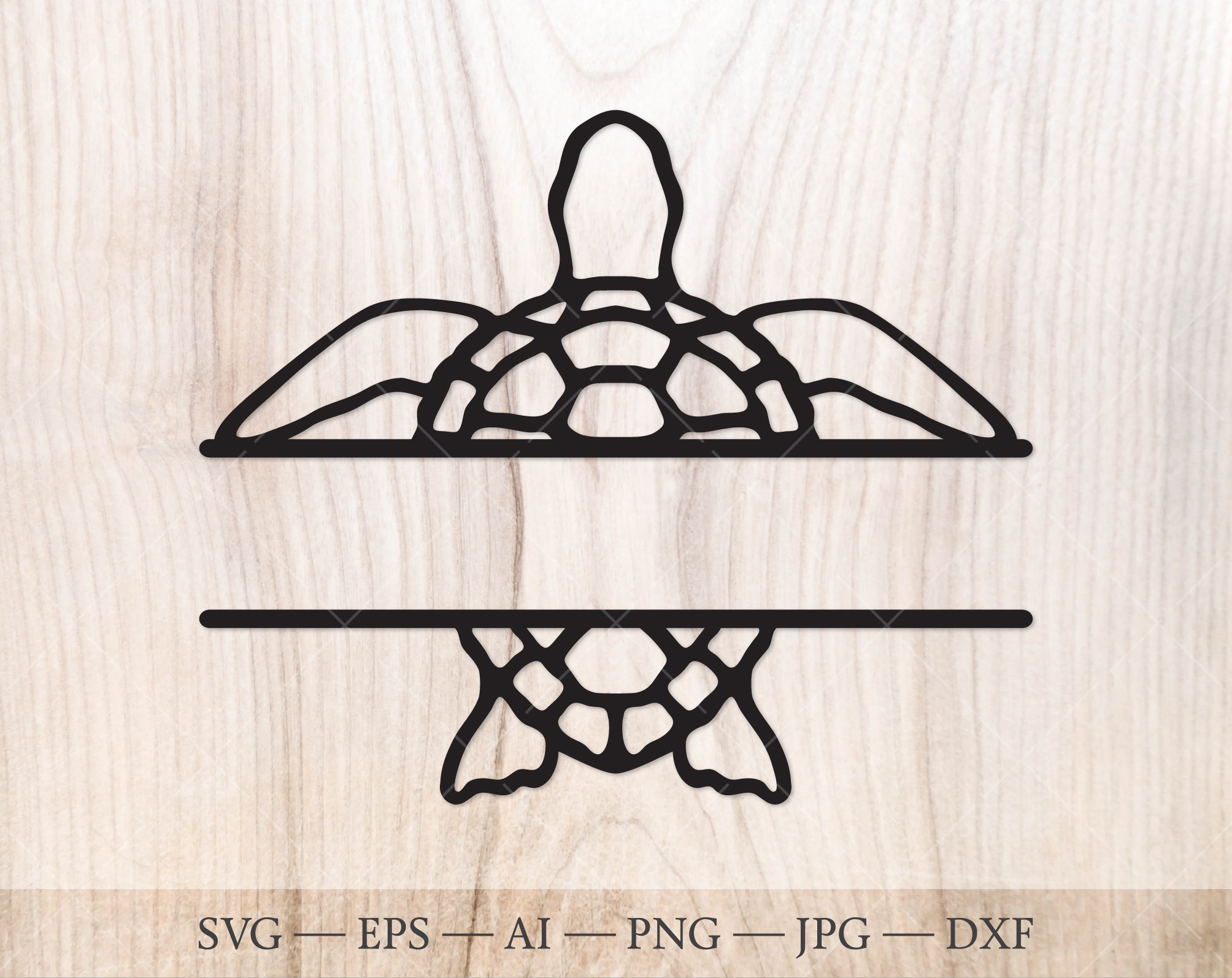 Sea Turtle Monogram SVG Turtle Silhoutte Split Monogram Svg - Etsy