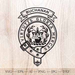 Buchanan Crest Badge SVG, Scottish Clan Svg, Family Crest Svg. Coat of ...