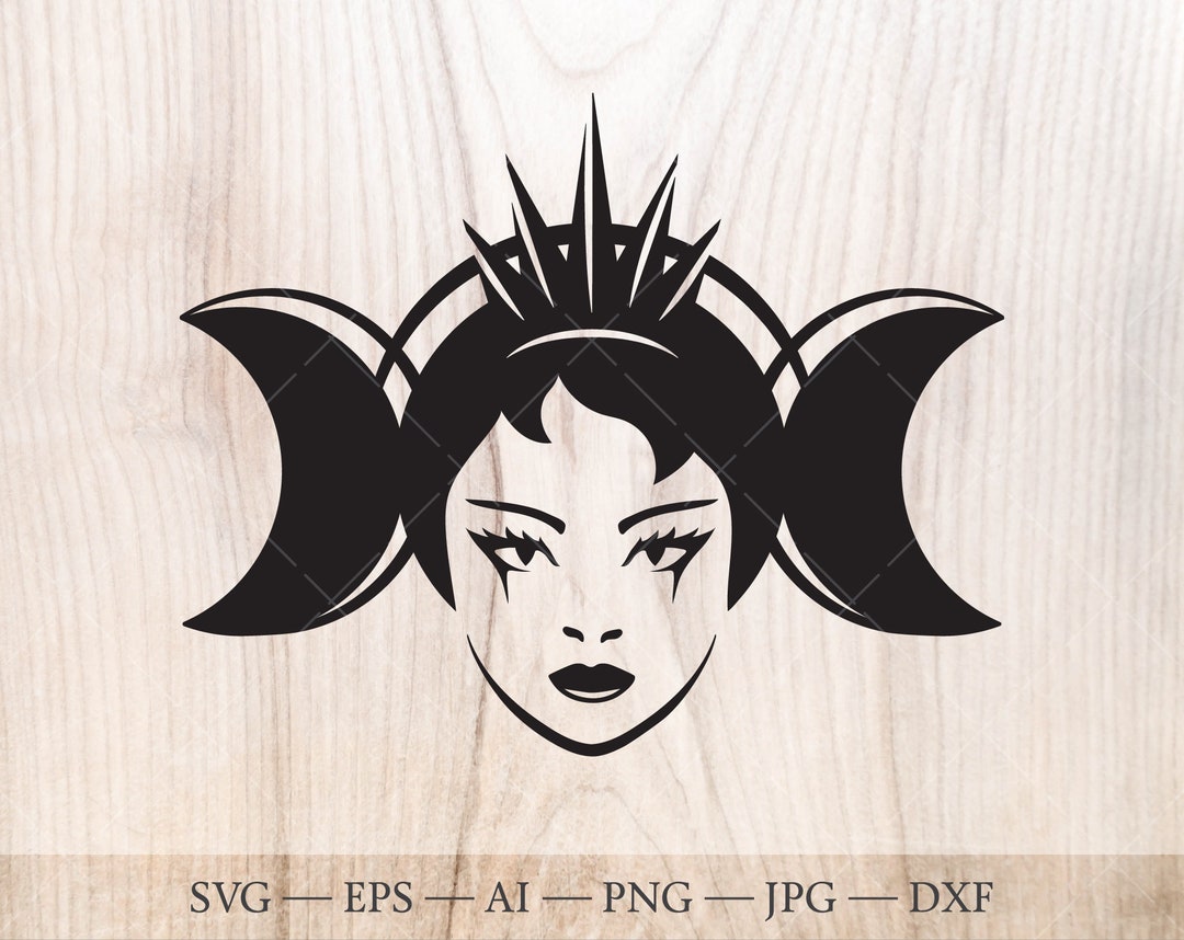 Triple Moon Goddess SVG, Witch Svg, Witchcraft Svg, Gothic Svg. Wiccan ...