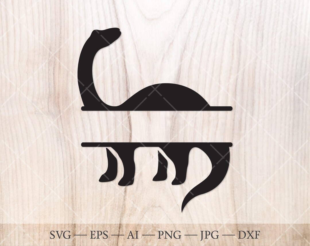 Dinosaur Split Monogram SVG. Brontosaurus Monogram Frame SVG Cut File ...