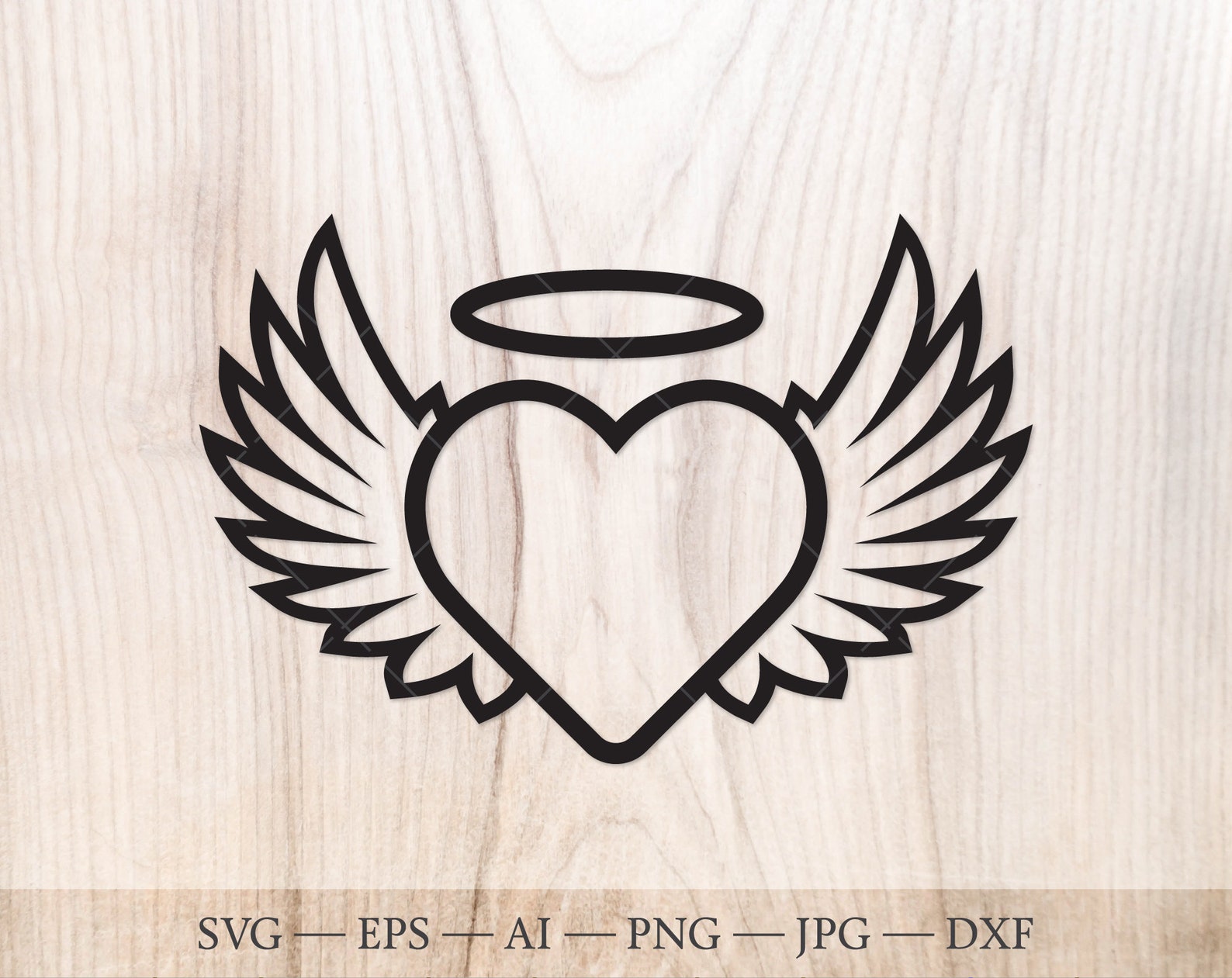 Angel Heart Svg, Angel Wings Svg, Heart With Wings Svg. Angel Svg ...
