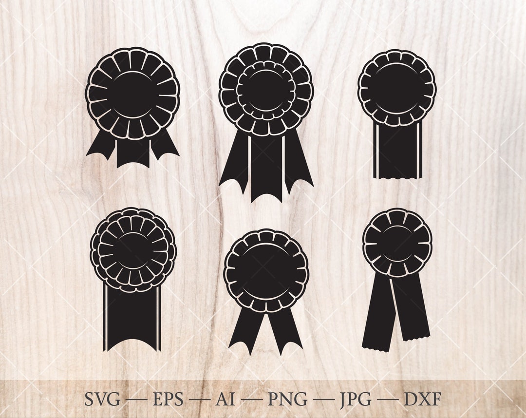 Rosette Ribbon Svg. Winner Awards Svg, Trophy SVG. Ribbon Silhouette ...