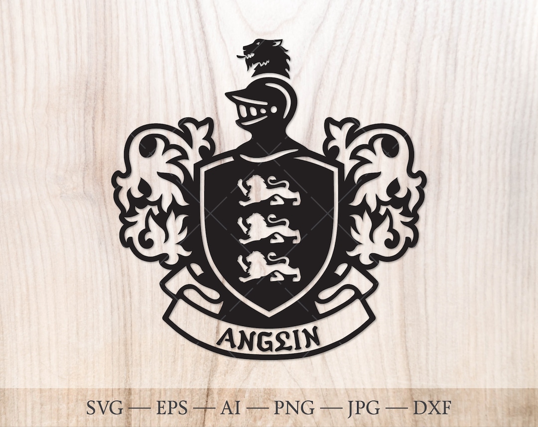 Anglin Family Crest. Coat of Arms Svg. Heraldic Shield With Ermine ...