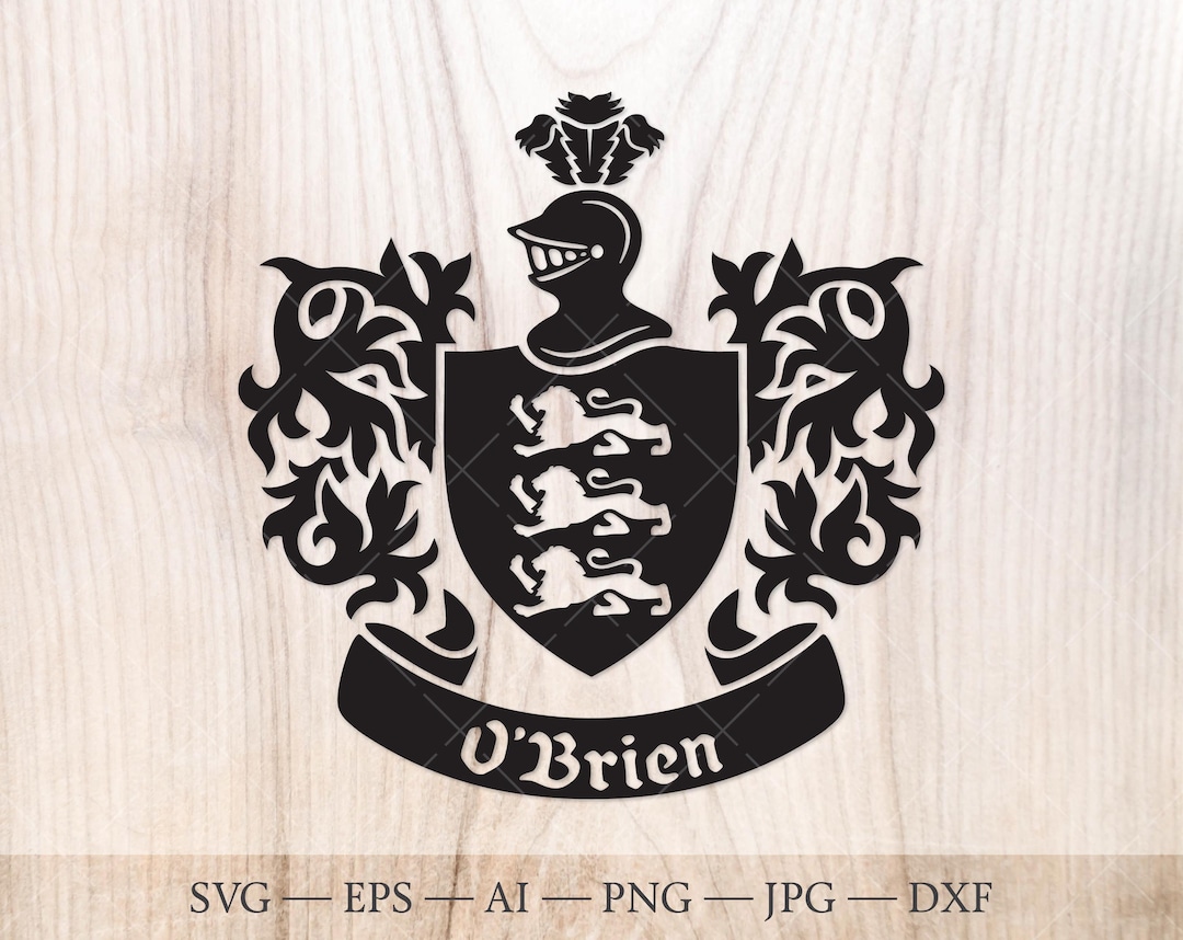 O'brien Family Crest SVG. Coat of Arms - Heraldic Shield With Three ...