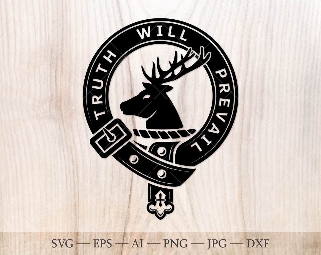 Thomson Crest Badge SVG With Stag, Scottish Clan Svg, Family Crest Svg ...