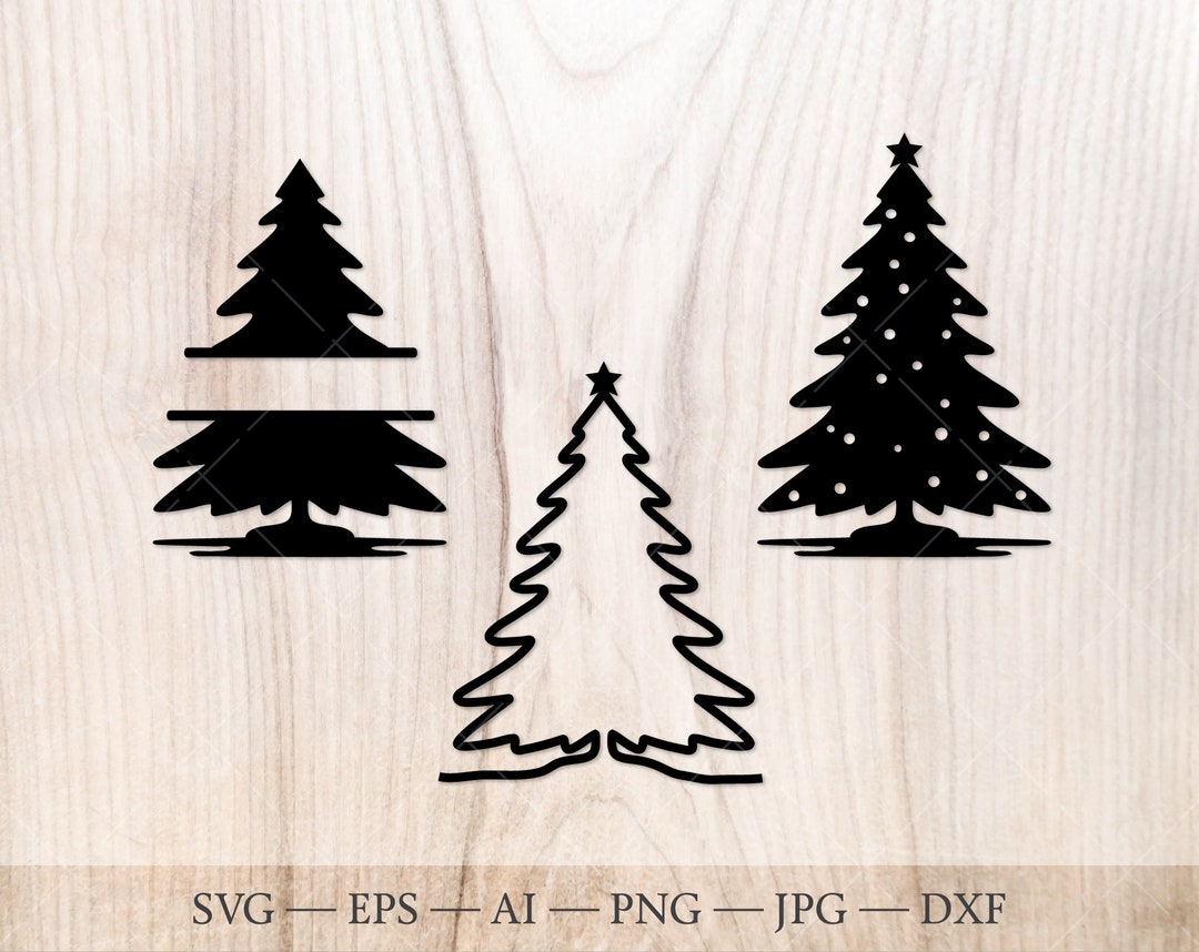 Christmas Tree SVG Silhouette Bundle, Christmas Svg, Merry Christmas ...