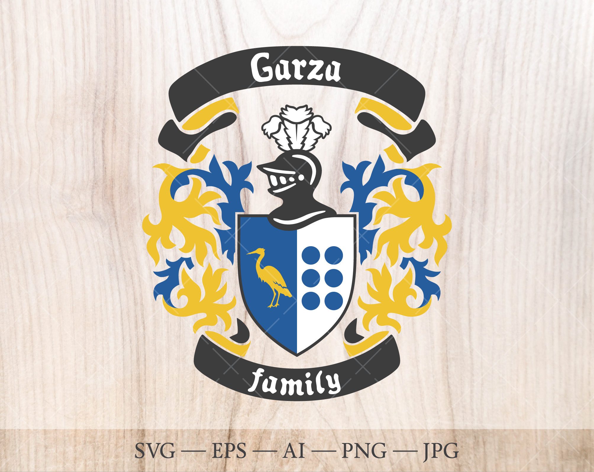 Escudo de la familia Garza. escudo de armas svg. Escudo - Etsy México