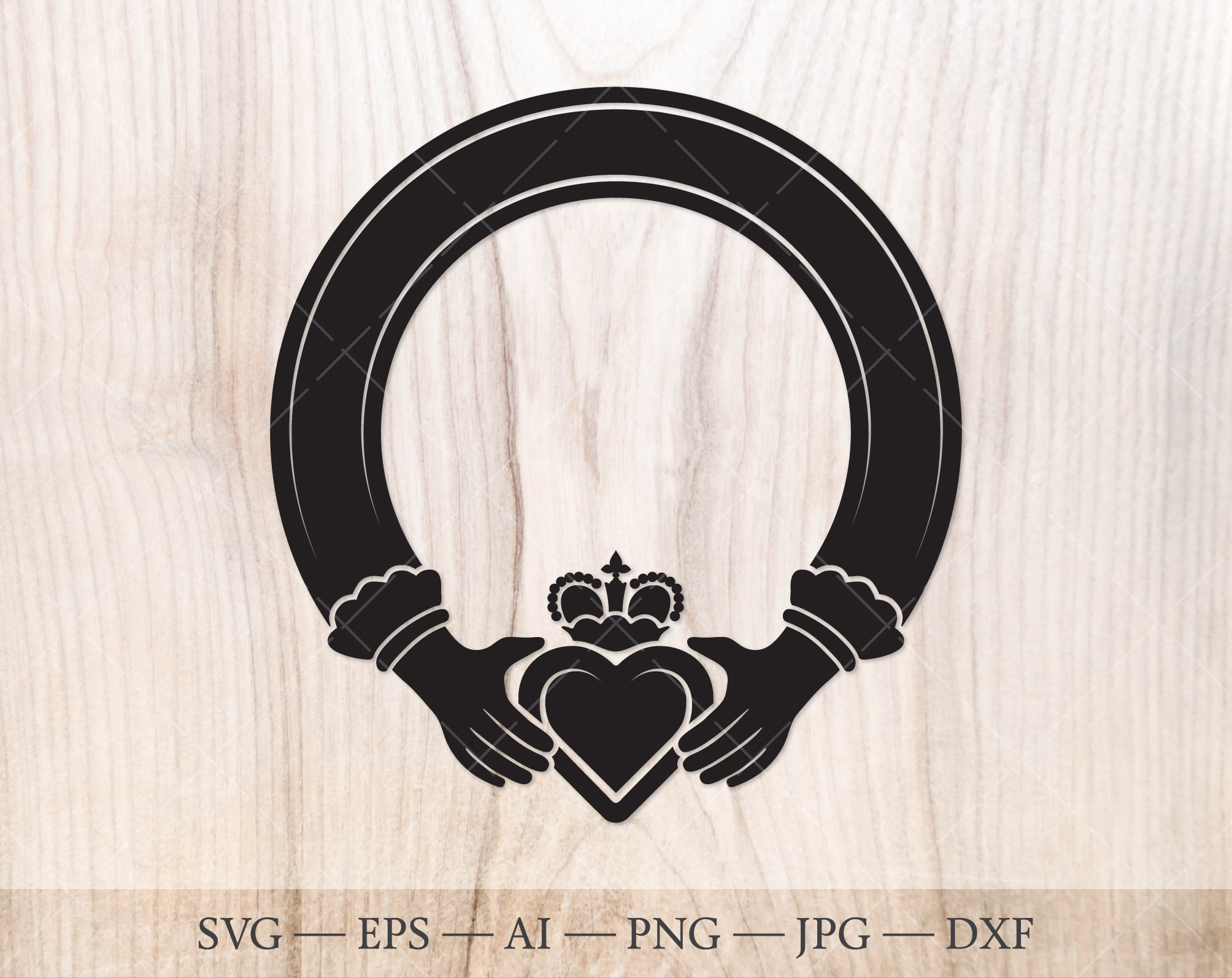 Buy Irish Claddagh Ring SVG Claddagh Crest. Friendship SVG Love Online ...