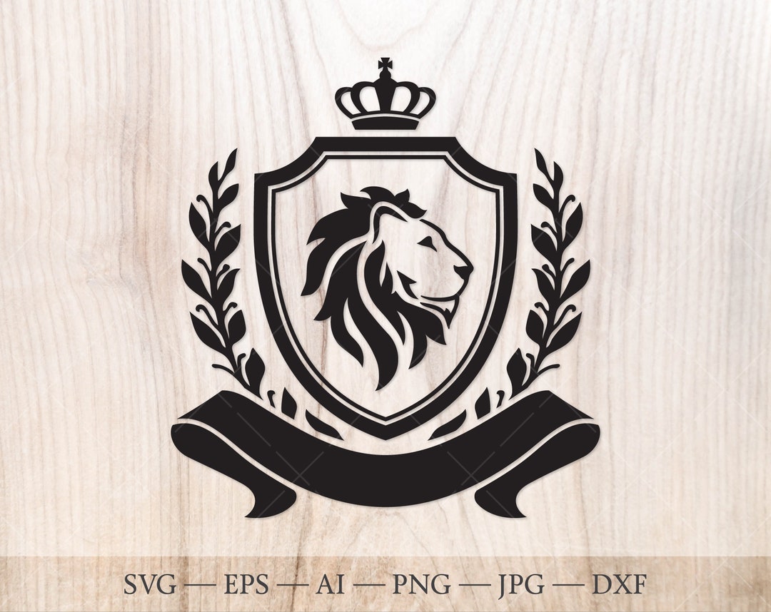 Lion Shield SVG, Family Crest Heraldic Clipart (digital Files) - Etsy