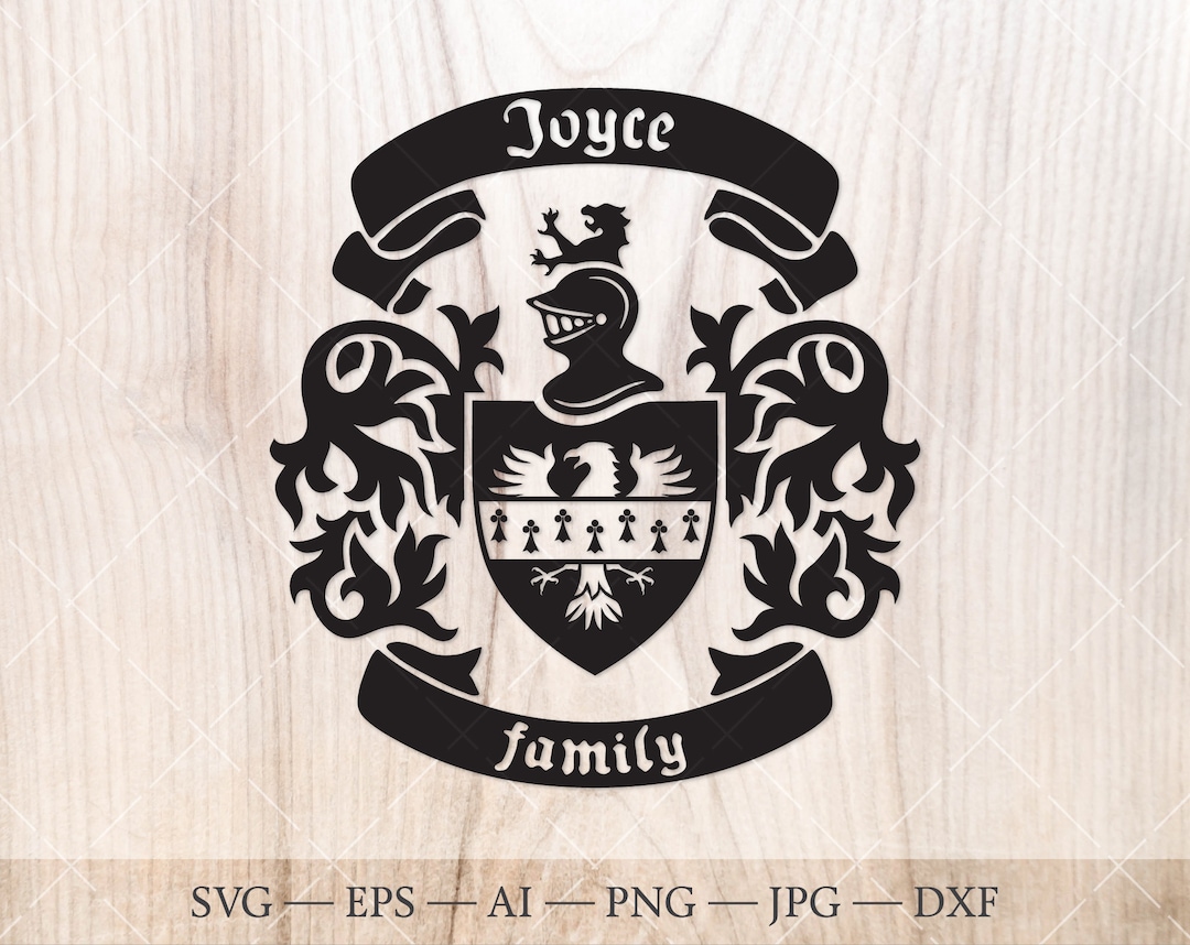 Joyce Family Crest. Coat of Arms Svg. Heraldic Shield With Eagle ...