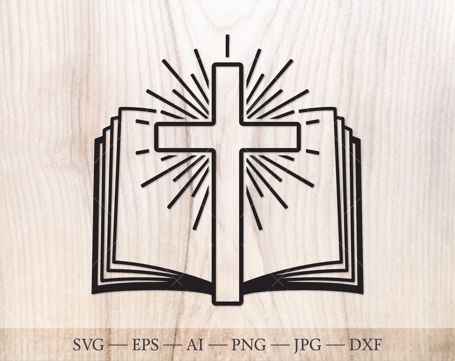 Open Bible SVG Cross SVG. Religious Faith Svg. Christian - Etsy