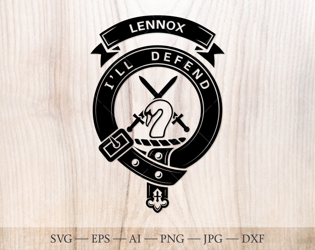 Lennox Crest Badge SVG, Scottish Clan Svg, Family Crest Svg. Coat of ...