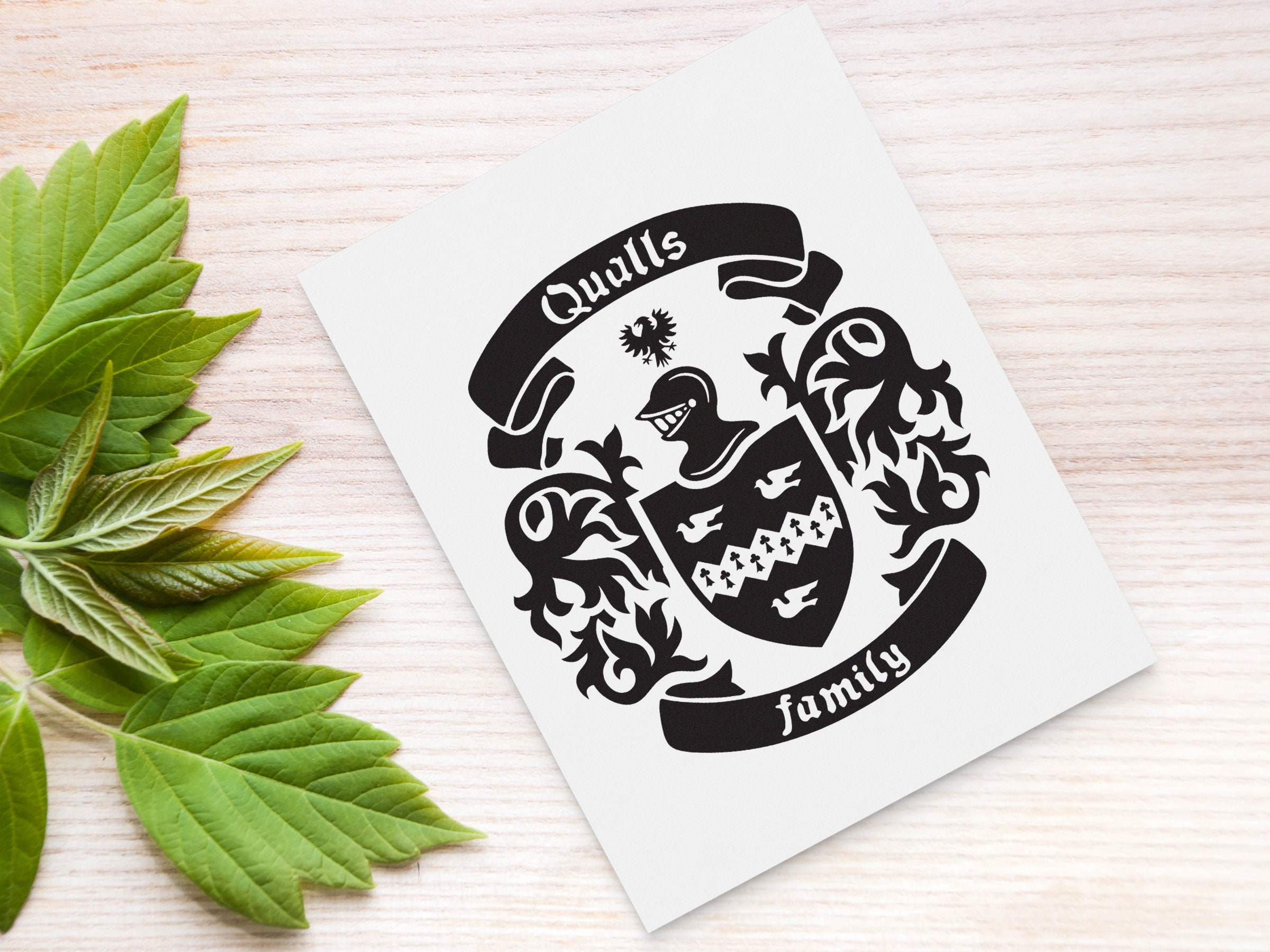 Qualls Family crest. Coat of arms svg. Heraldic shield with | Etsy