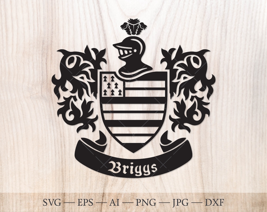 Briggs Family Crest. Coat of Arms Svg. Heraldic Shield With Ermine ...