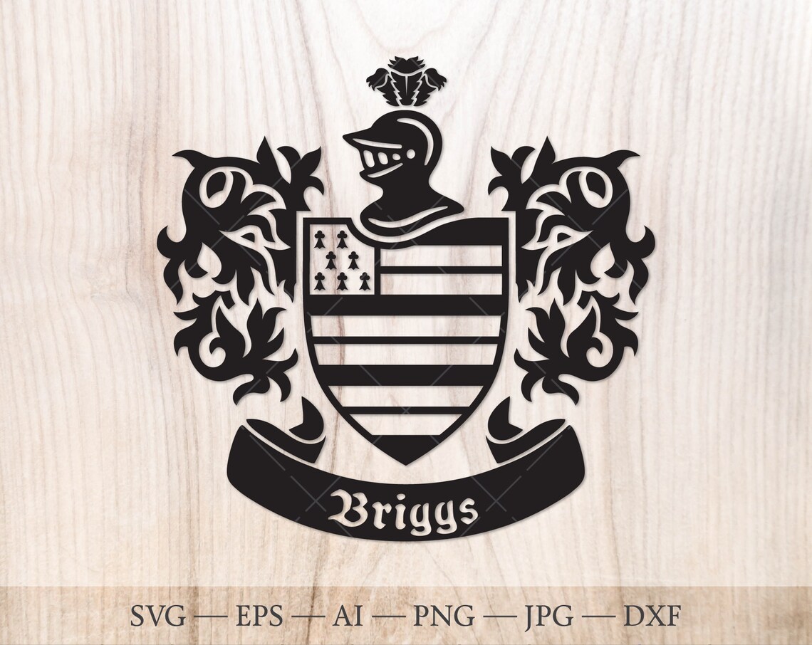 Briggs Family Crest. Coat of Arms Svg. Heraldic Shield With | Etsy