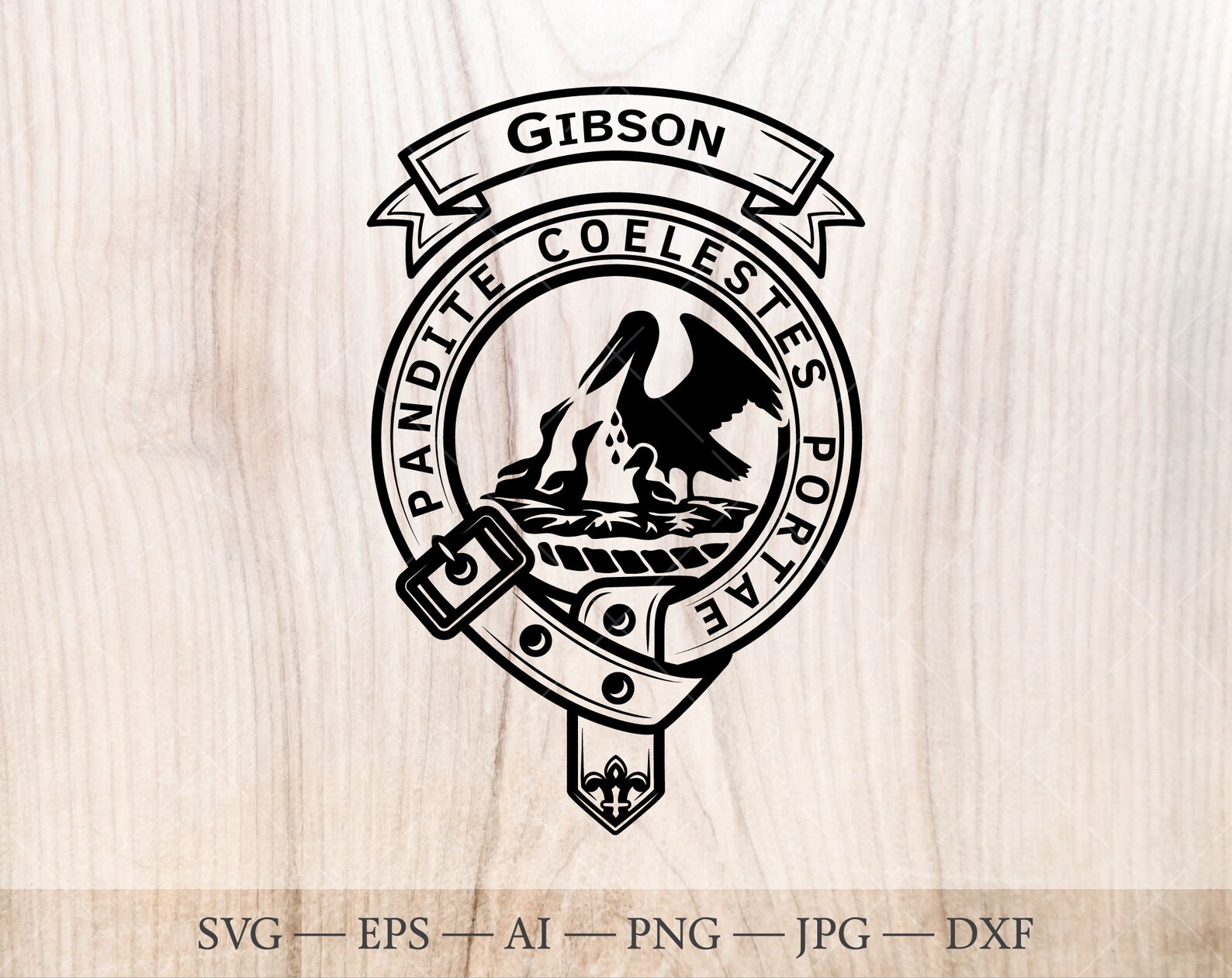 Gibson Crest Badge SVG, Scottish Clan Svg, Family Crest Svg. Coat of ...