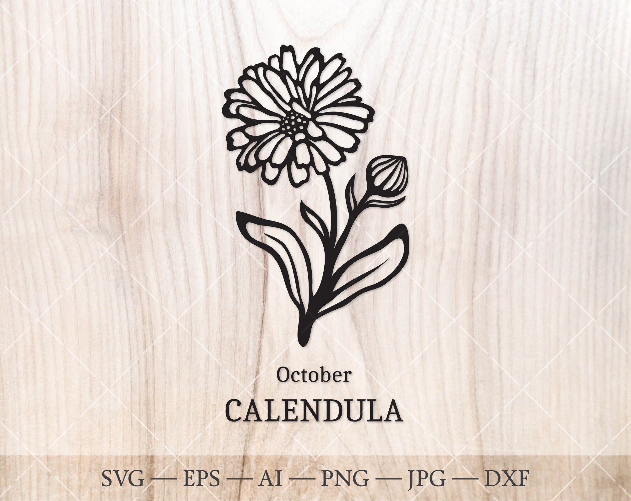Calendula SVG October Birth Flower SVG. Birth Month Flower - Etsy Canada
