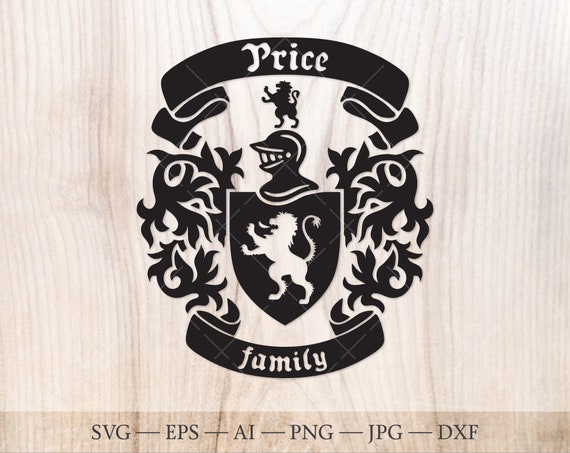 Price Family Crest. Coat of Arms Svg. Heraldic Shield With - Etsy