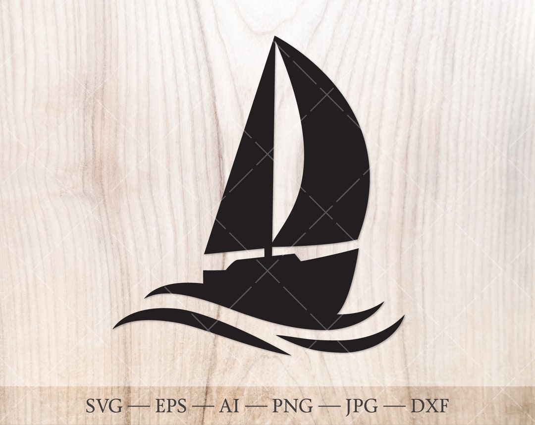 Sailboat With Waves SVG, Sailing Boat Icon SVG. Sail Boat Svg for ...