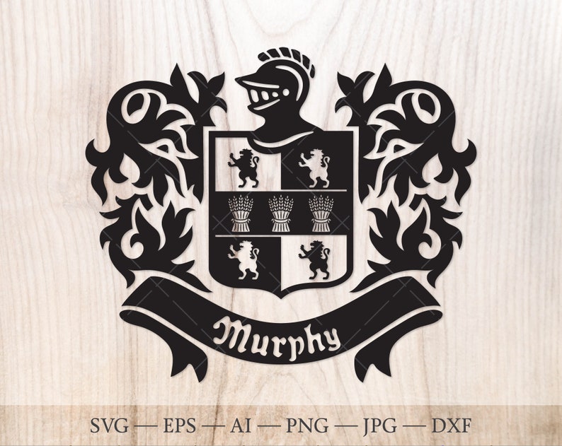 Murphy Family Crest. Coat of Arms Svg. Heraldic Shield With - Etsy