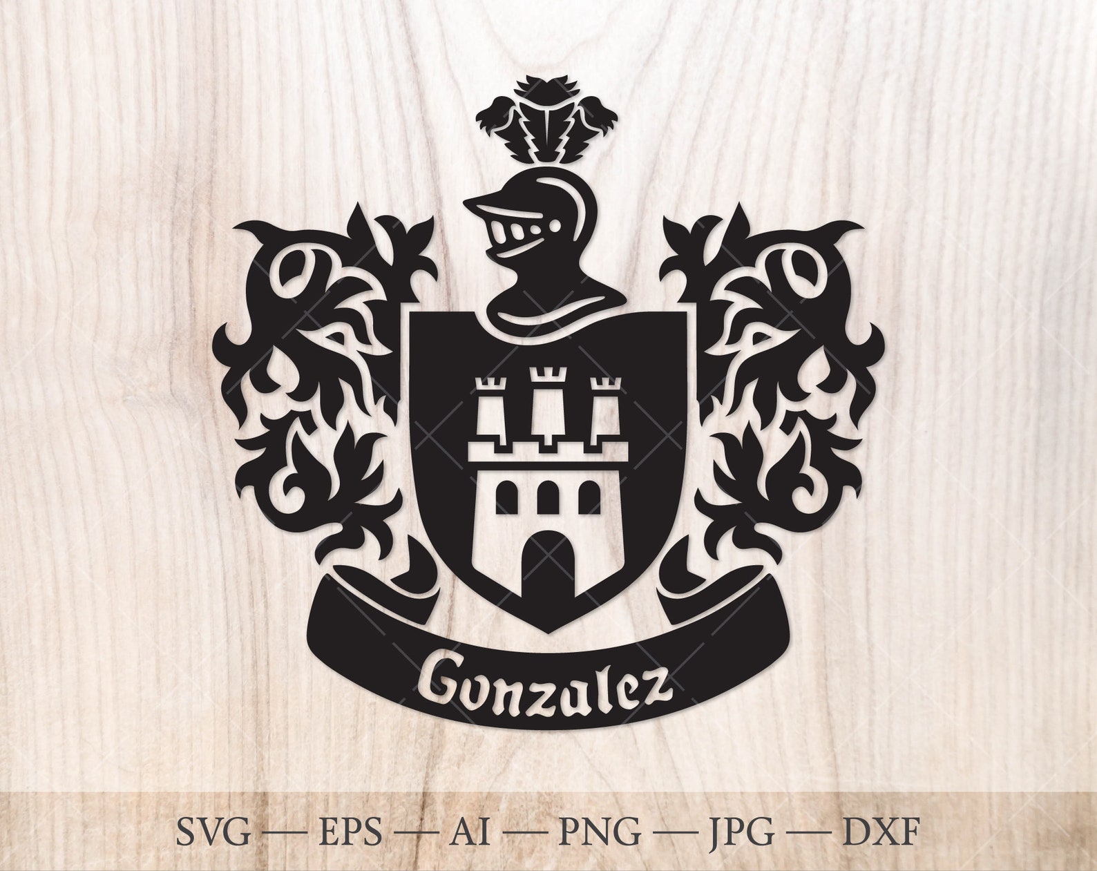Gonzalez Family Crest SVG. Coat of Arms Svg. Heraldic Shield | Etsy