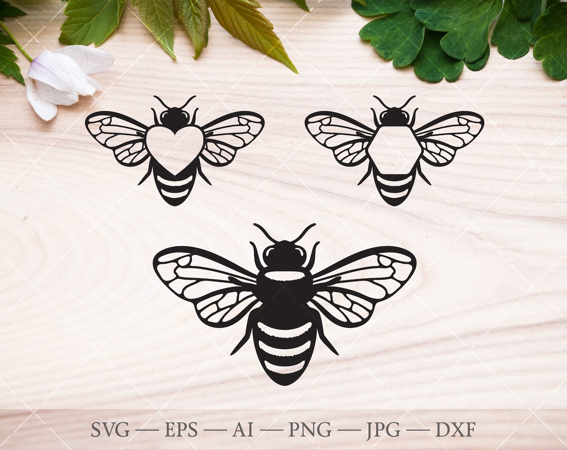 Honey Bee Monogram Svg. Bumblebee Monogram Frame Svg Bee | Etsy
