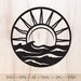 Sun and Ocean Waves SVG Cut File. Sunset Over Ocean Svg. Sunrise Svg ...