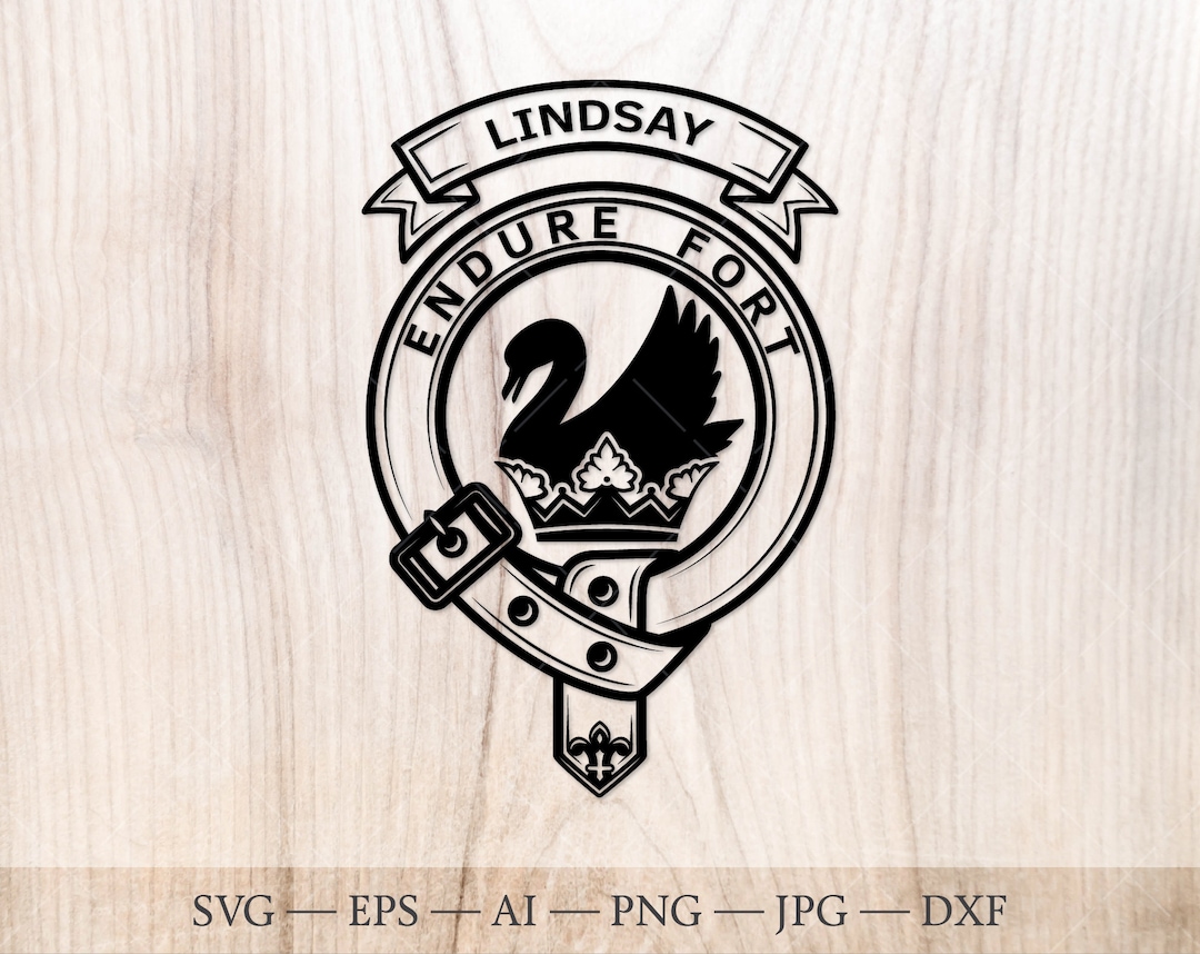 Lindsay Crest Badge SVG, Scottish Clan Svg, Family Crest Svg. Coat of Arms Svg. Heraldic ...