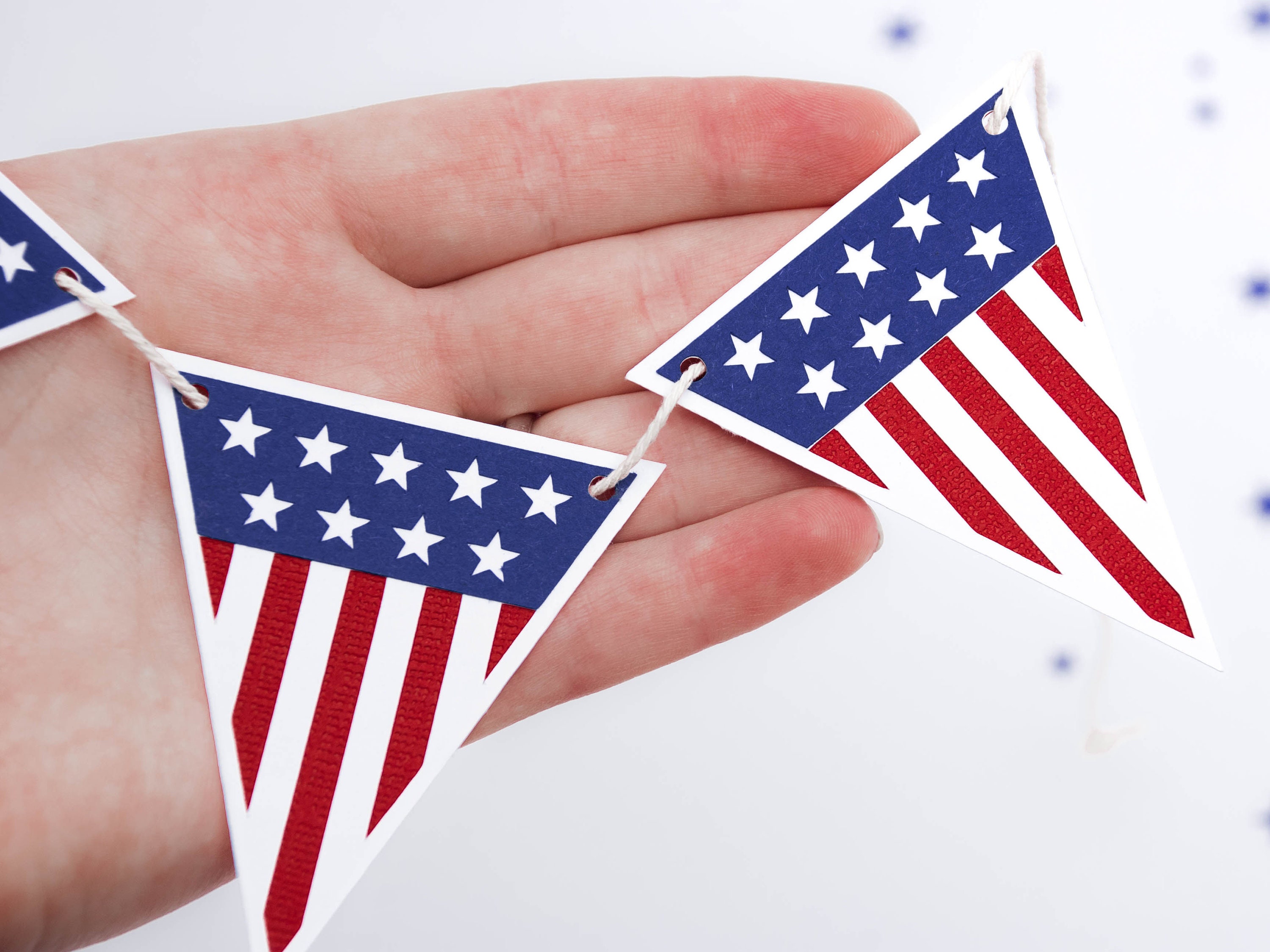 4th of July Patriotic Bunting Banner SVG Cricut SVG Cut File. | Etsy