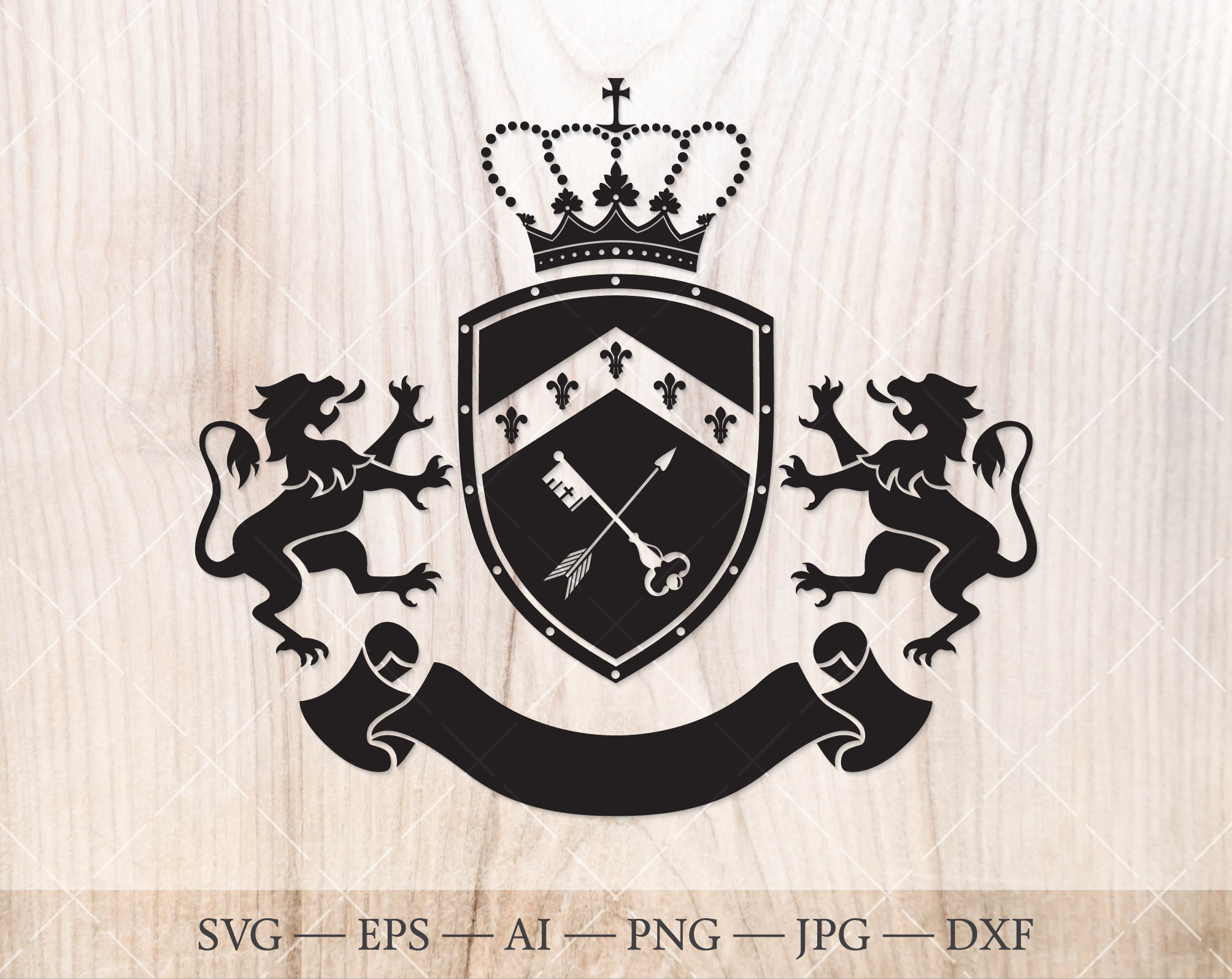 Vector grunge Medieval coat of arms shield crossed maces and heraldic ...