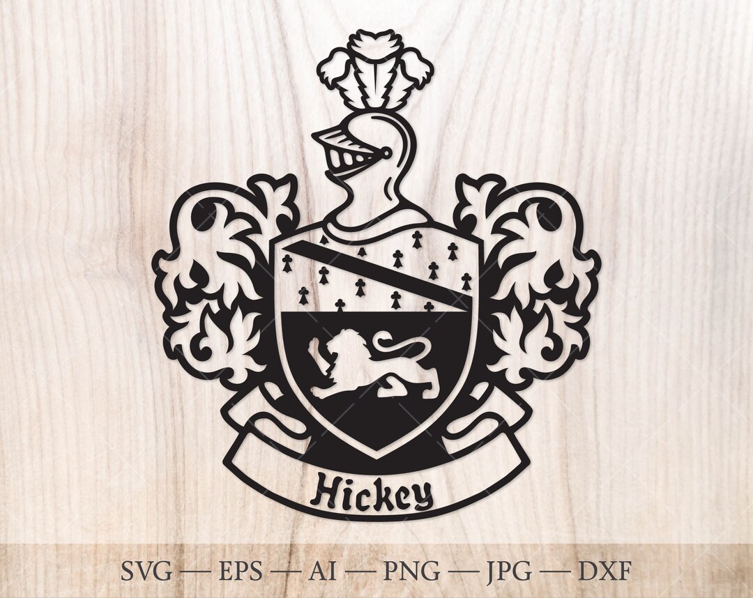 Hickey Family Crest. Coat of Arms Svg. Heraldic Shield With Ermine ...