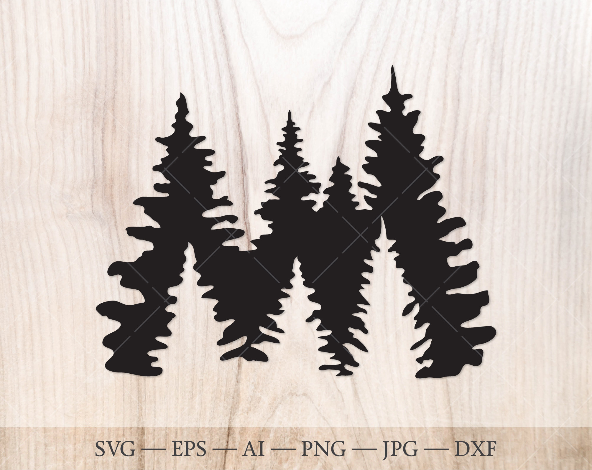 Evergreen Tree Line Silhouette