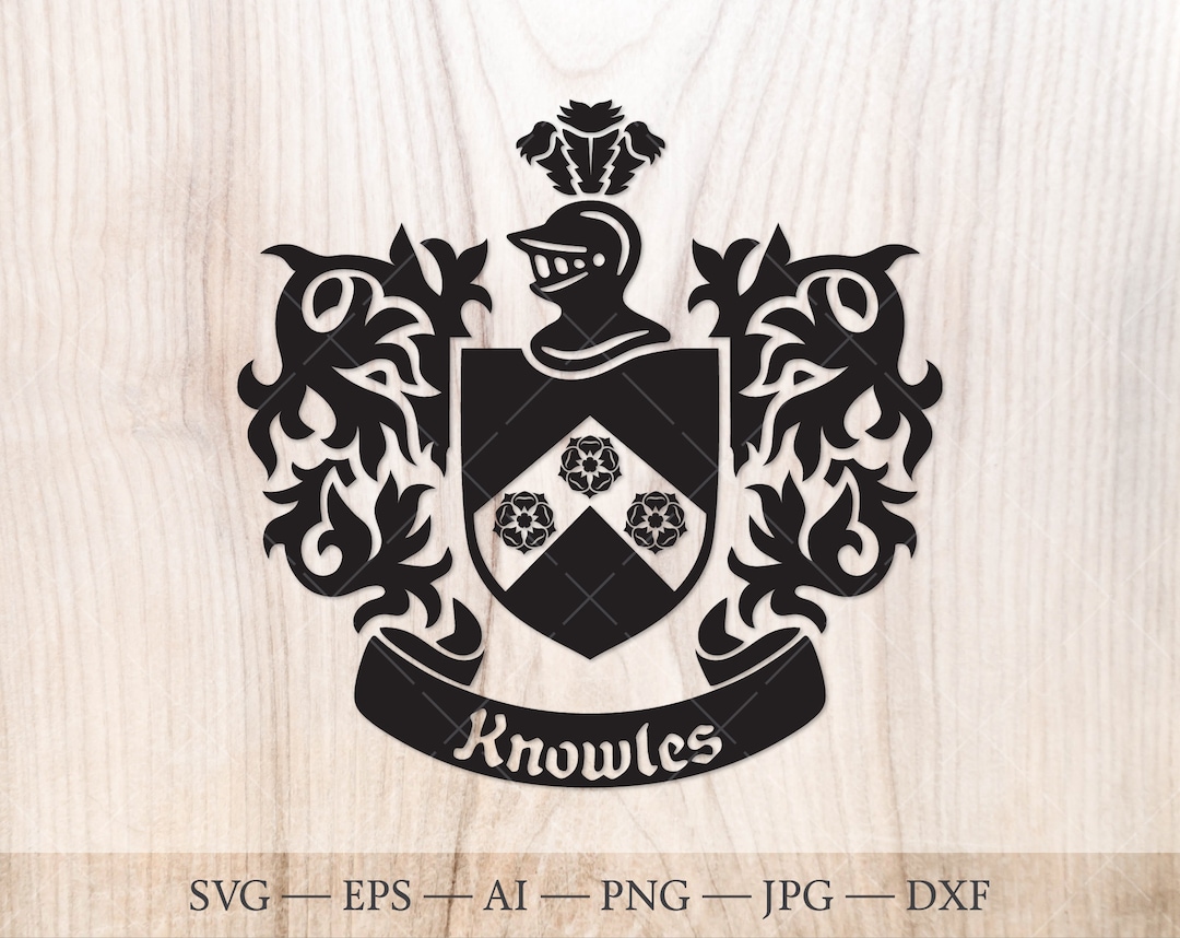 Knowles Family Crest. Coat of Arms Svg. Heraldic Shield With Three ...