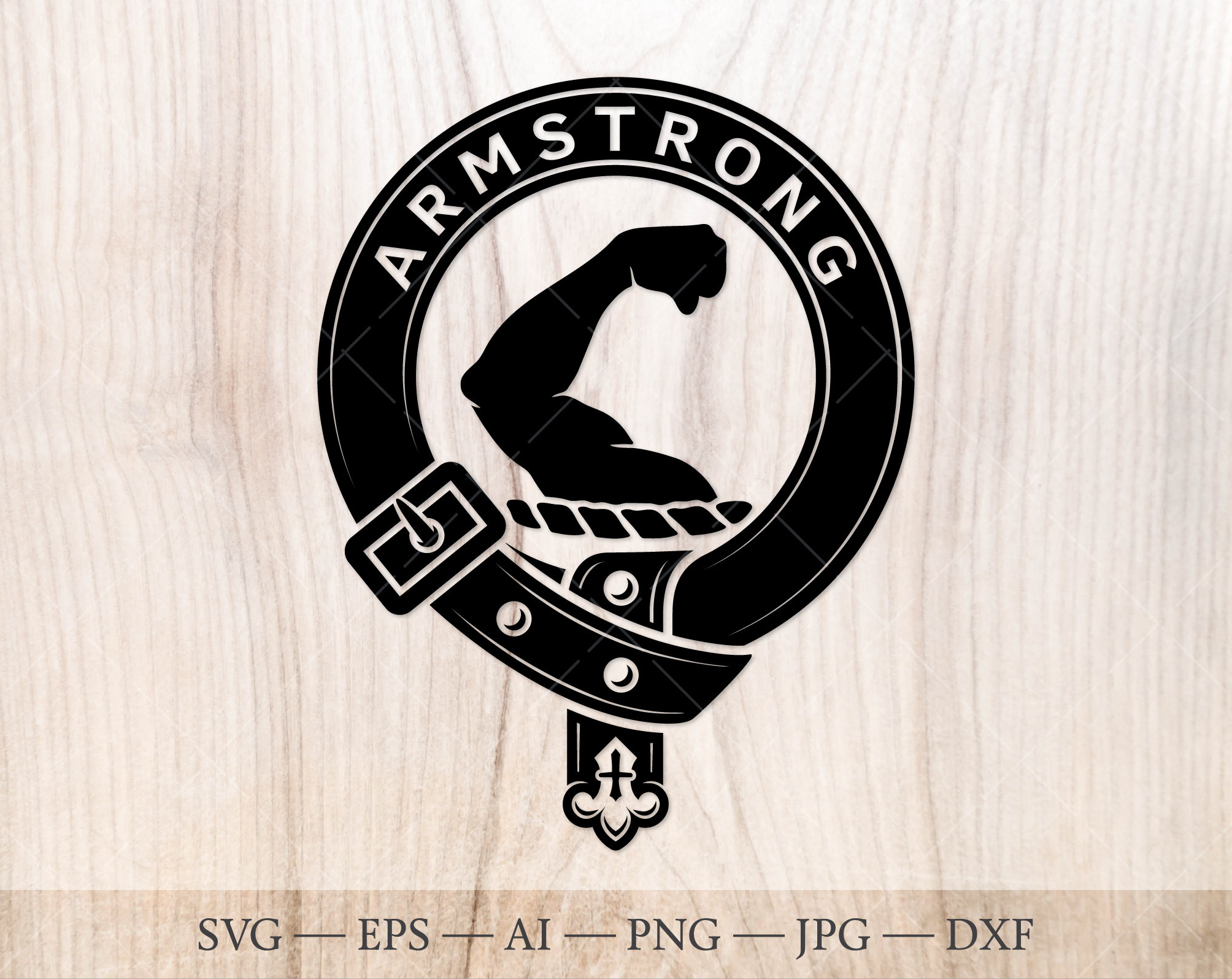 Armstrong Crest Badge SVG, Scottish Clan Svg, Family Crest Svg. Coat of ...