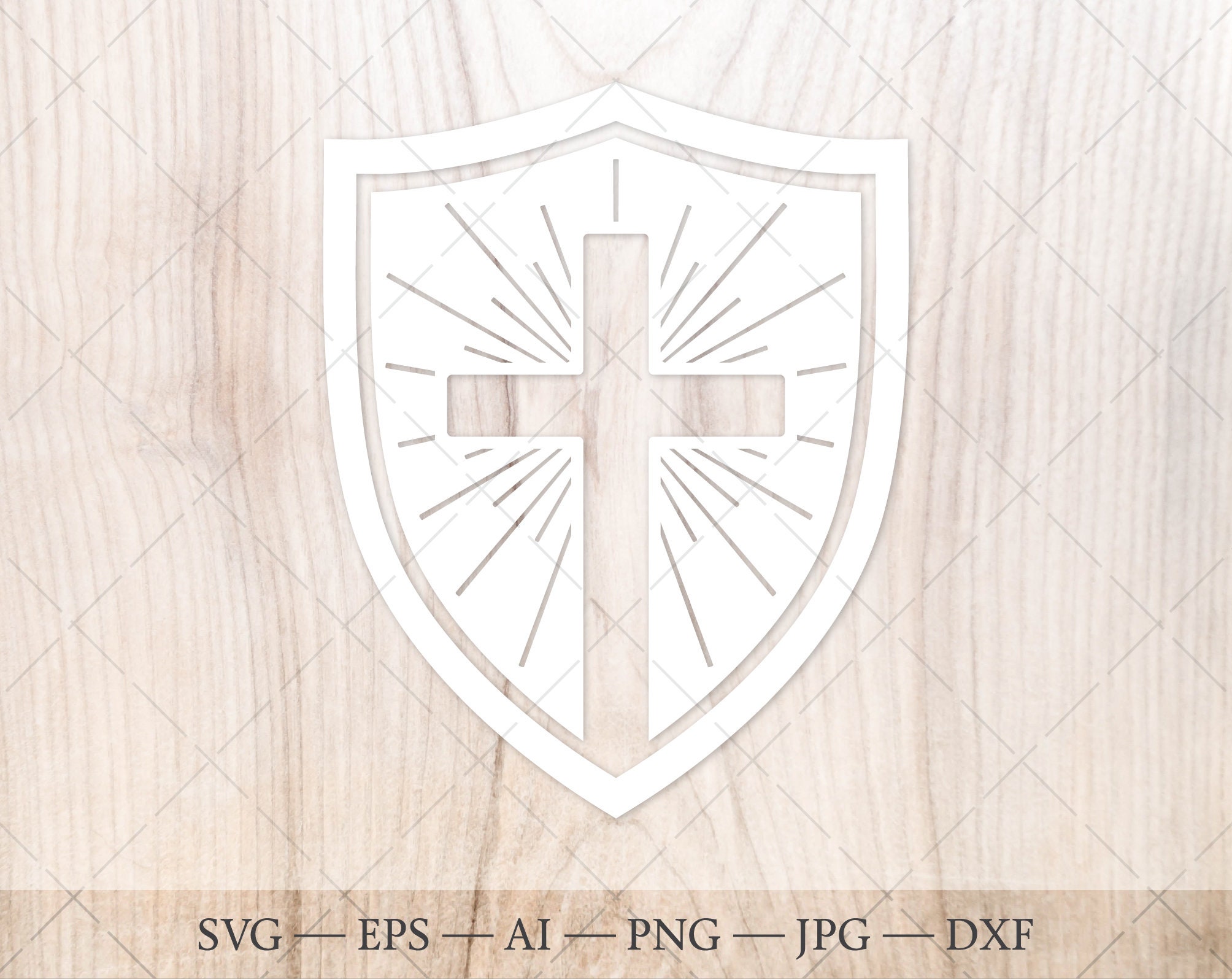 Shield With Cross SVG. Coat of Arms Clipart. Spiritual Christian Crest ...